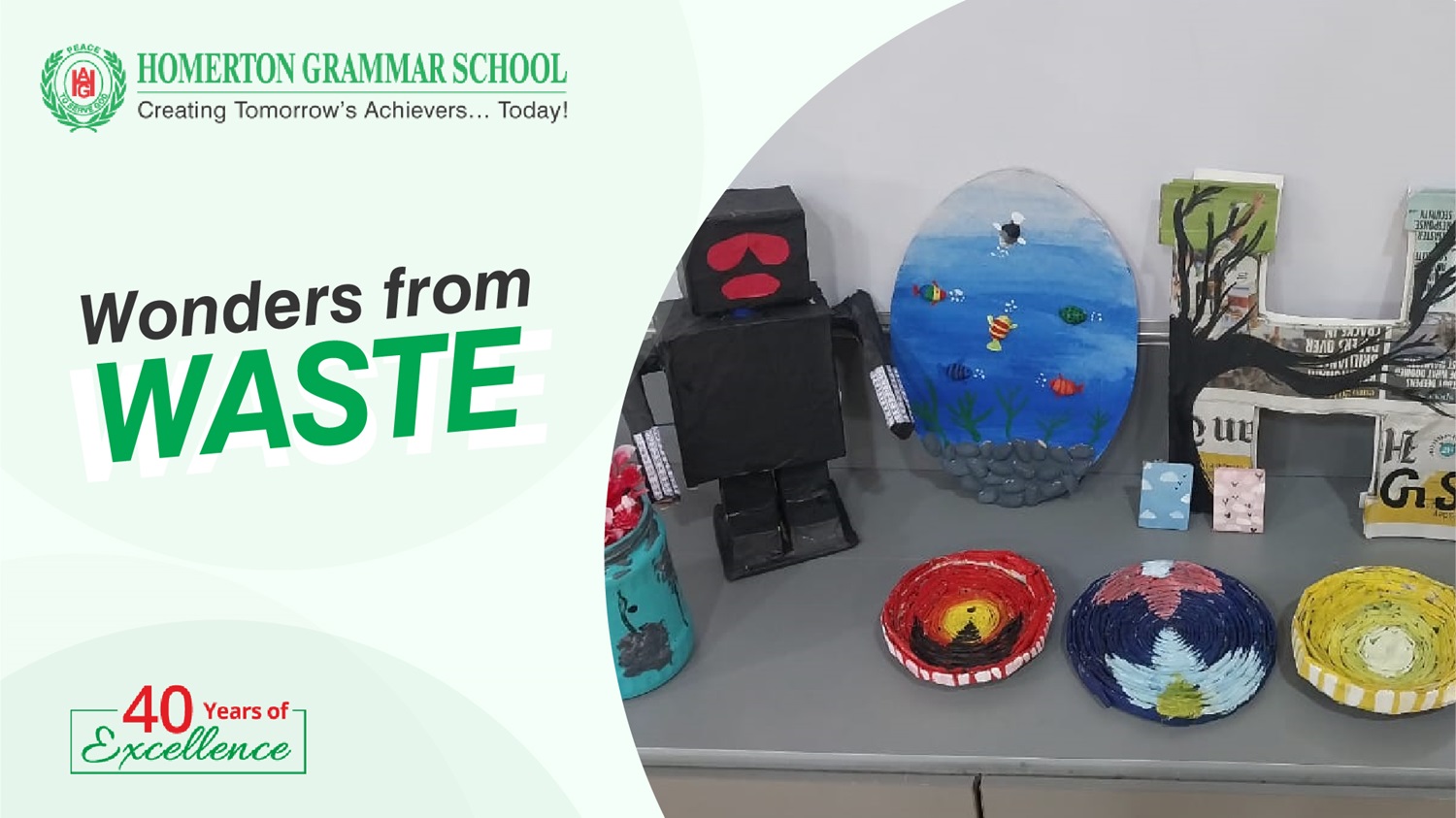 Teaching students the importance of using waste material to make ...